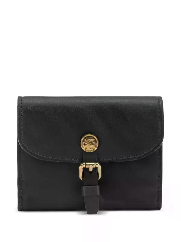 Etro Small Pony Buckle-detail Leather Wallet - Black