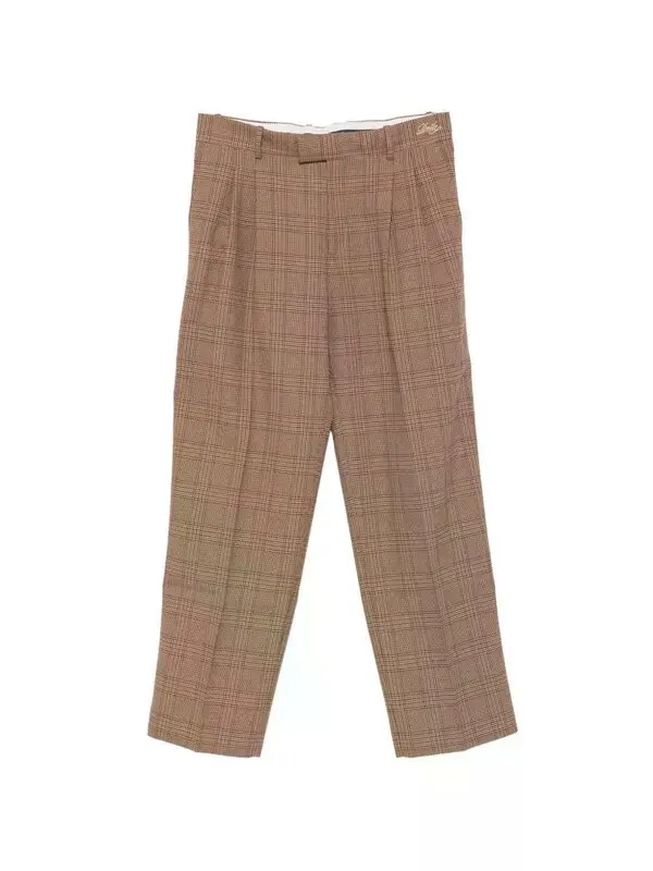 Drole De Monsieur Check Pattern Pleated Trousers - Brown