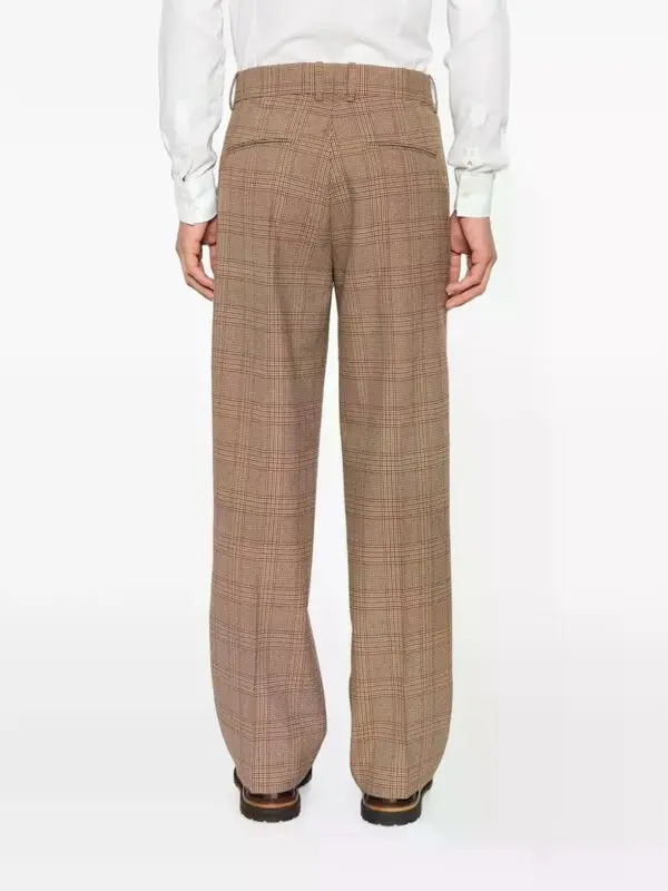 Drole De Monsieur Check Pattern Pleated Trousers