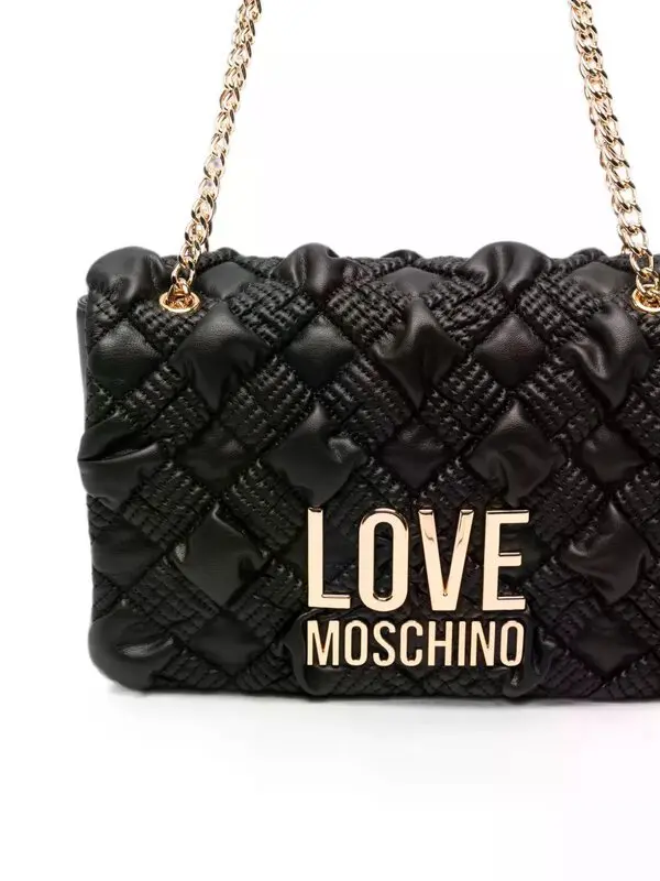 Moschino Quilted Logo-plaque Shoulder Bag