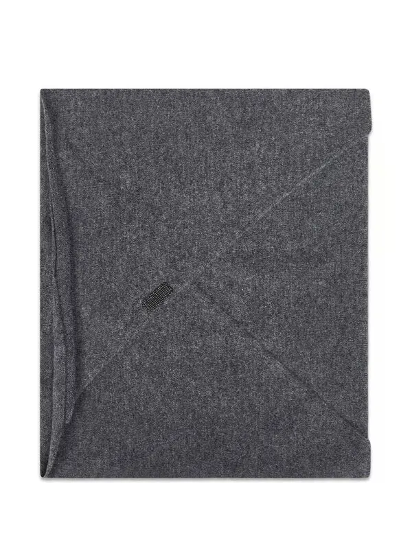 Brunello Cucinelli Monili-embroidered Triangular Scarf - Grey