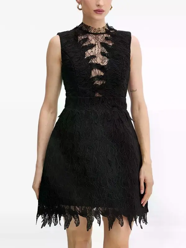 Bardot Silas Guipure-lace Sleeveless Mini Dress - Black
