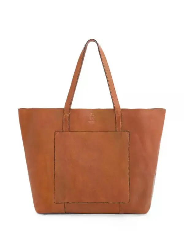 OSPREY LONDON Logo-debossed Leather Tote Bag