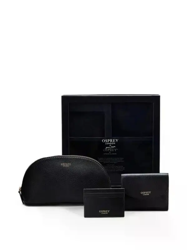 OSPREY Leather Wallet Set - Black