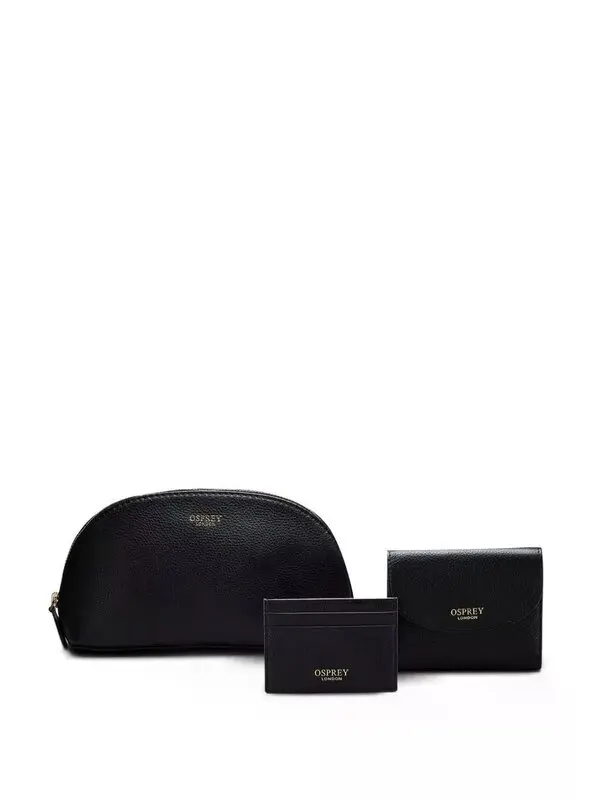 OSPREY Leather Wallet Set - Black
