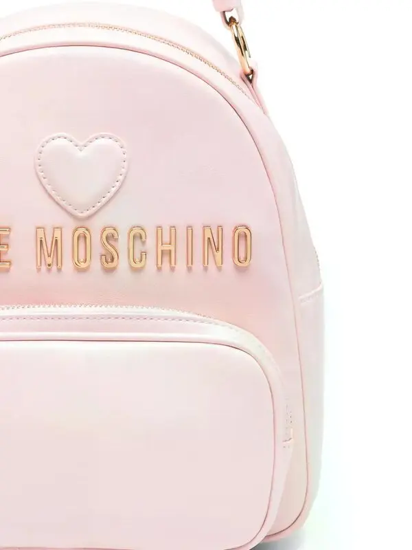 Moschino Logo-plaque Heart-patch Backpack