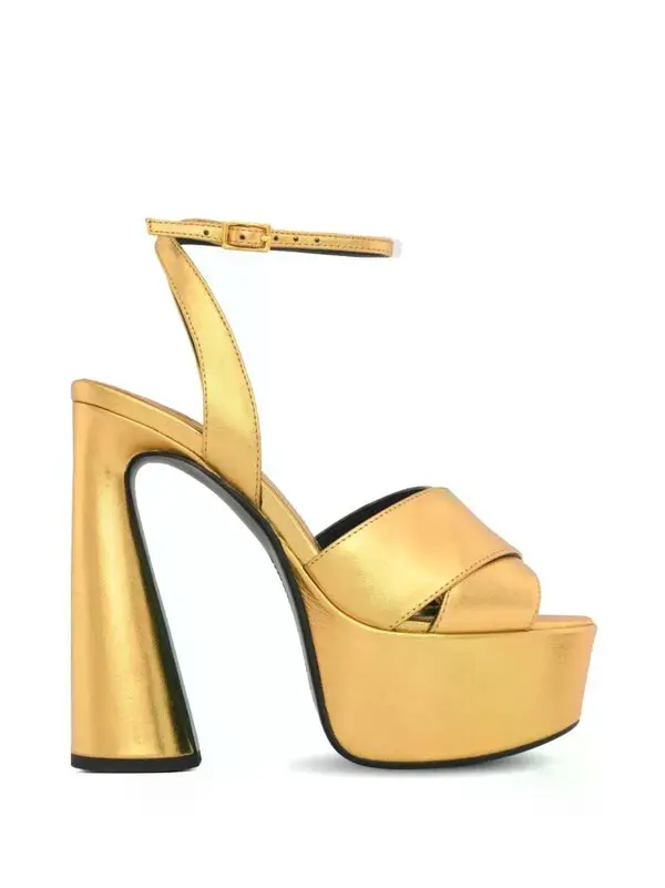 KAT MACONIE Metallic-effect Platform Sandals - Gold