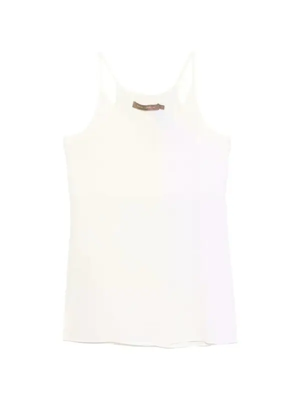 SIMONA CORSELLINI Spaghetti-strap V-neck Top - Neutrals