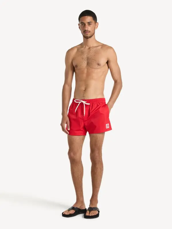 Balmain Embroidered Swim Shorts - Blue