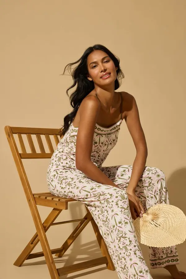 PJ Salvage Déjà Vu Dreams Tiki Time Long Pajama Set - Multi