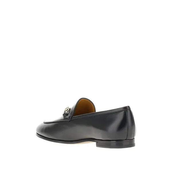 Gucci Jordaan Leather Loafers With Horsebit Detail - Black