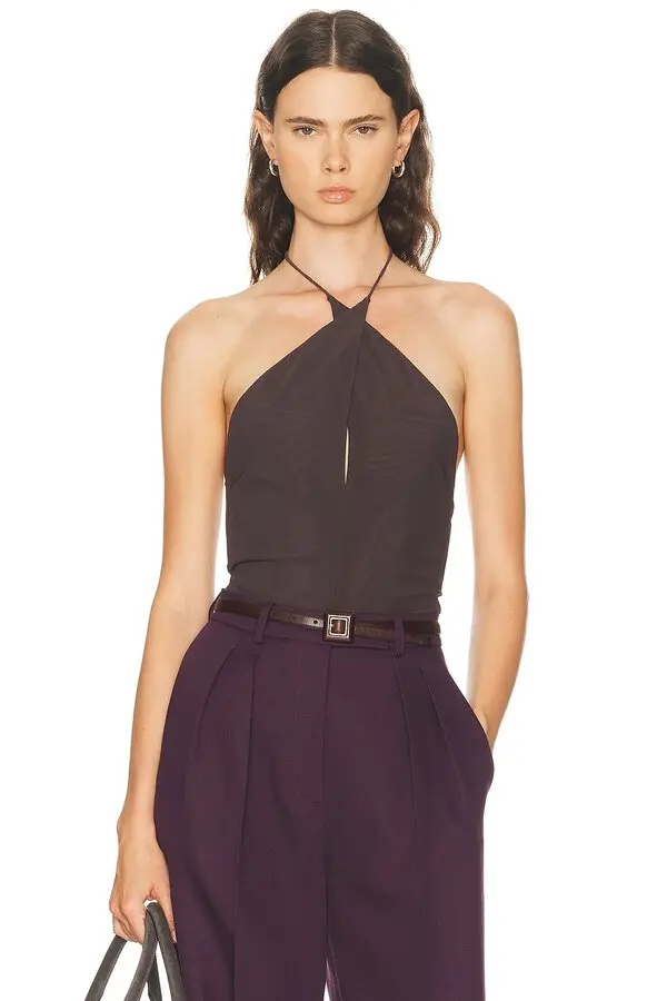 Alex Perry Cross Tie Halter Bodysuit