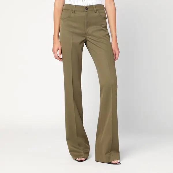 Attico Military Wool Gabardine Trousers - Green