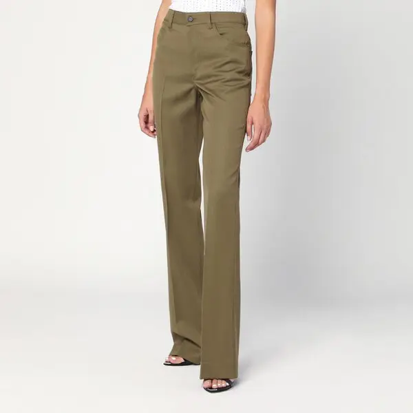 Attico Military Wool Gabardine Trousers - Green