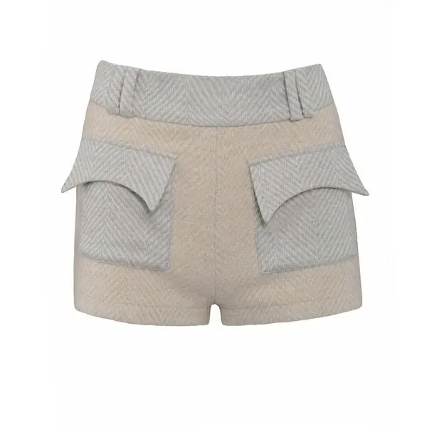 VESTIAIRE D'UN OISEAU LIBRE Neutrals Alpaca Wool Shorts - Beige/gray