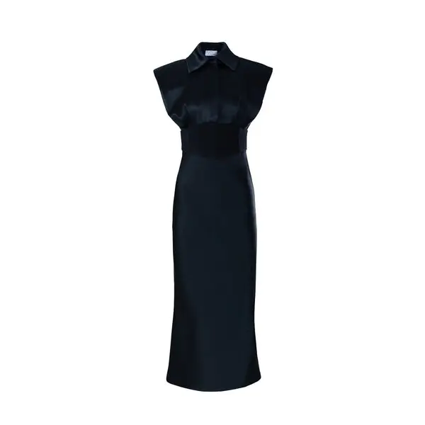 VESTIAIRE D'UN OISEAU LIBRE Bias-cut Corset Dress - Black