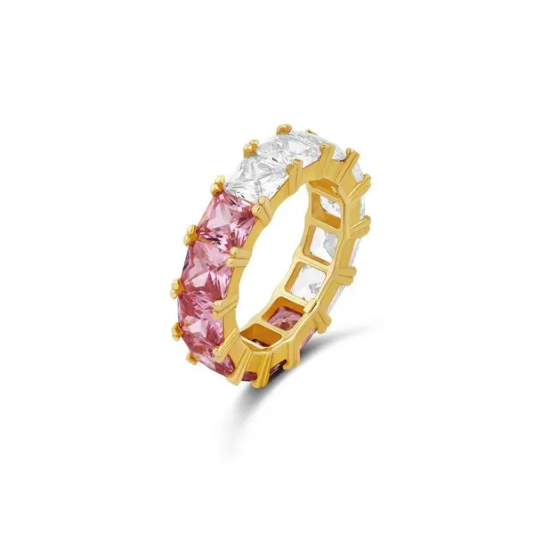 SHYMI Emerald Prong-set Eternity Band & Pink