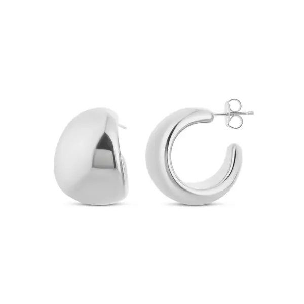 SHYMI Curved Hoop Earrings - Silver