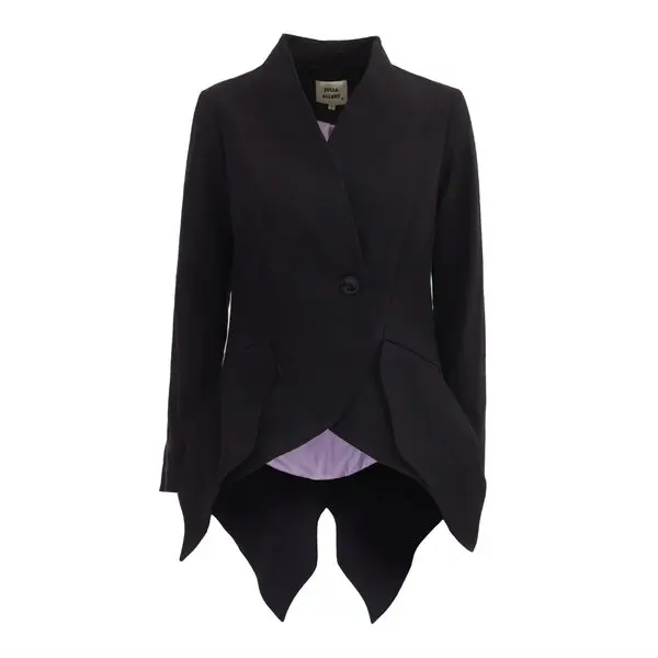 JULIA ALLERT Elegant Blazer With Curved Hem - Black