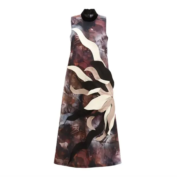 JULIA ALLERT High Neck Sleeveless Dress Abstract Print