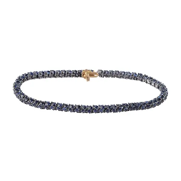 ARTISAN Sapphire And Mixed Metal Tennis Bracelet - Silver/gold/blue
