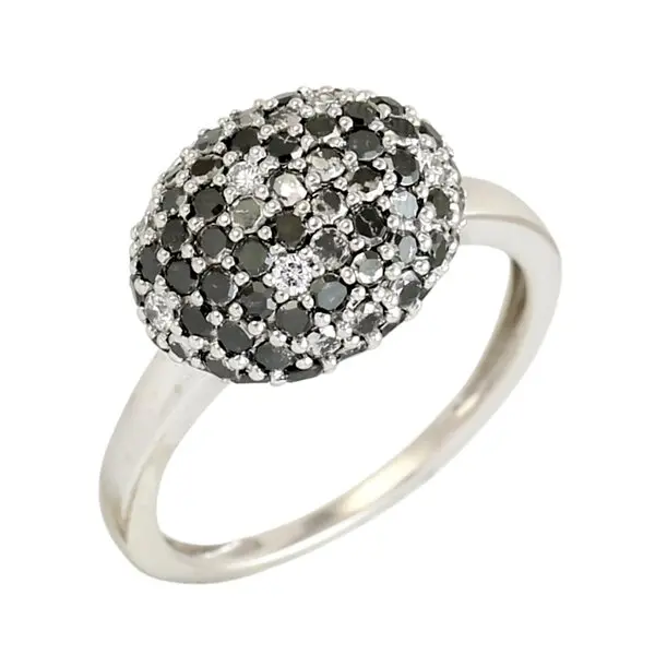 ARTISAN 18k White Gold Diamond Cluster Ring - White/black