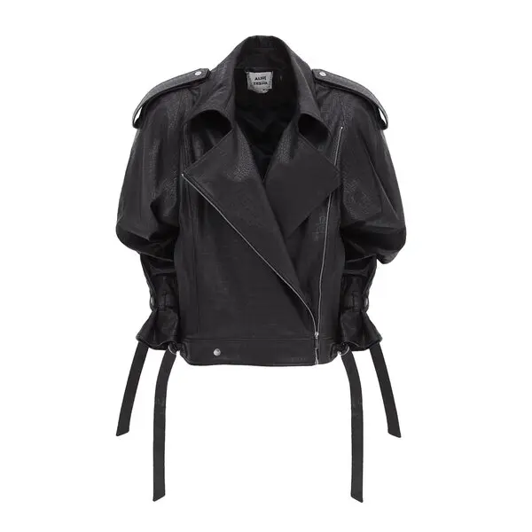 JULIA ALLERT Oversized Croc-effect Faux Leather Jacket
