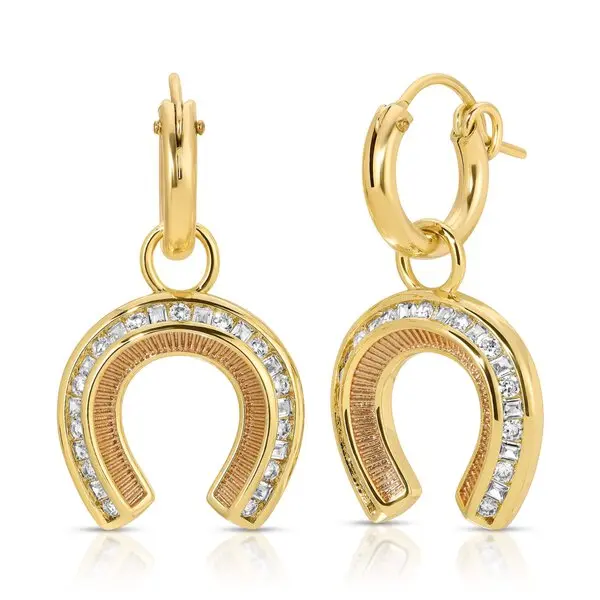 GLAMROCKS JEWELRY Good Fortune Horseshoe Earrings