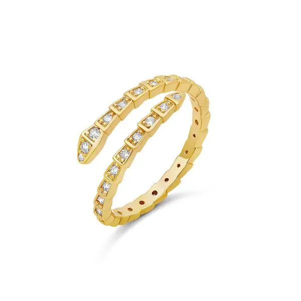 SHYMI Thin Pave Snake Ring - Gold