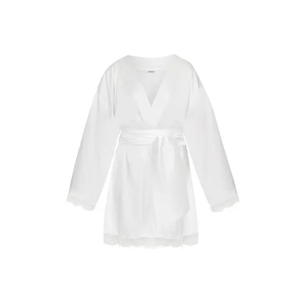 AVENUE 8 Bride Embroidered Mini Lace Robe