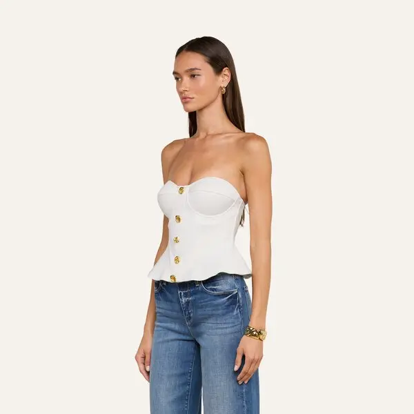 L'Agence Anna Corset Top - White
