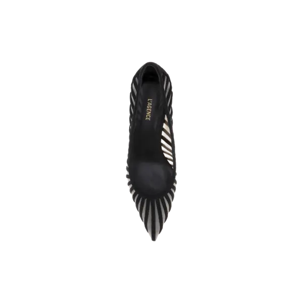 L'Agence Lenox Mesh Pump - Black Suede