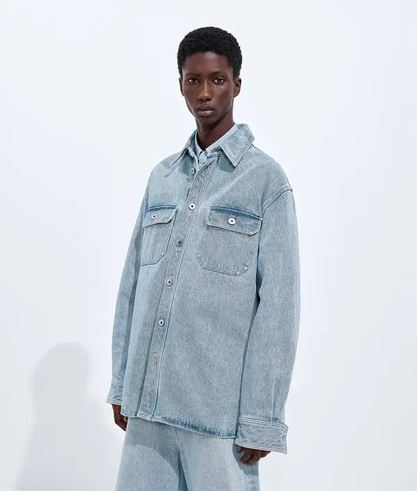 Bottega Veneta Sky Bleached Denim Overshirt