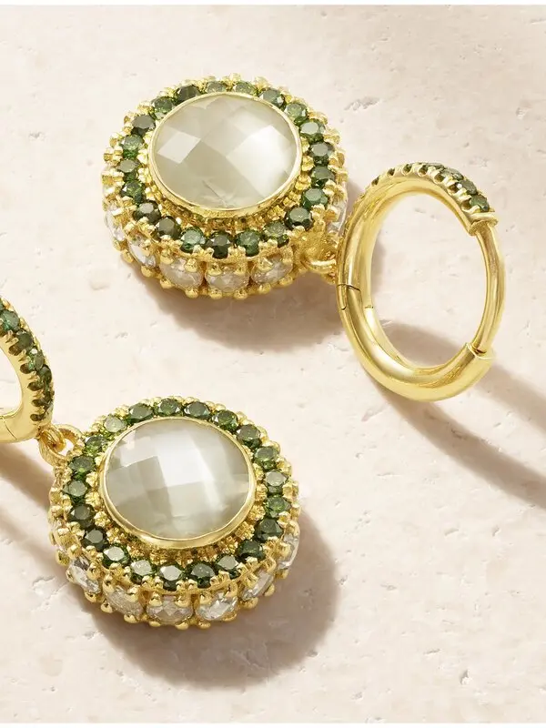 Ileana Makri 18-karat Diamond And Moonstone Earrings