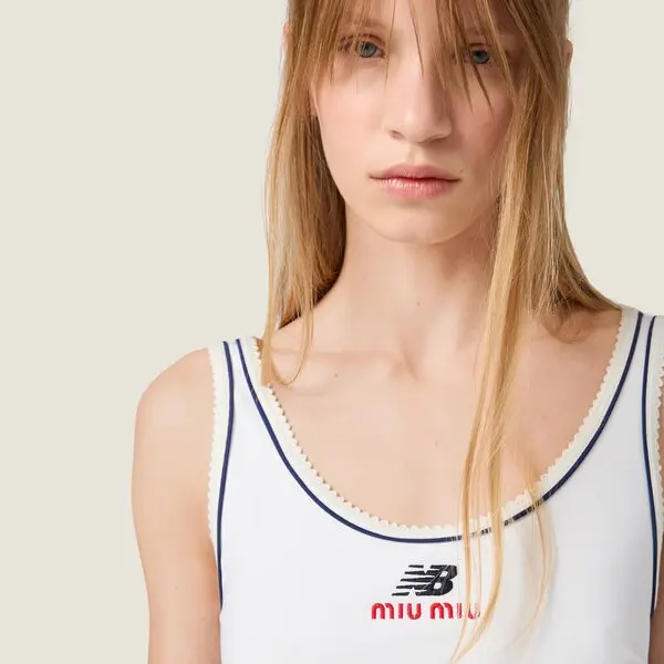 Miu Miu Stretch Technical Jersey Mini-dress