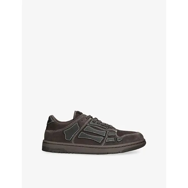 Amiri Suede Skeleton Appliqué Lace-up Trainers