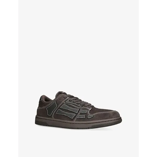 Amiri Suede Skeleton Appliqué Lace-up Trainers