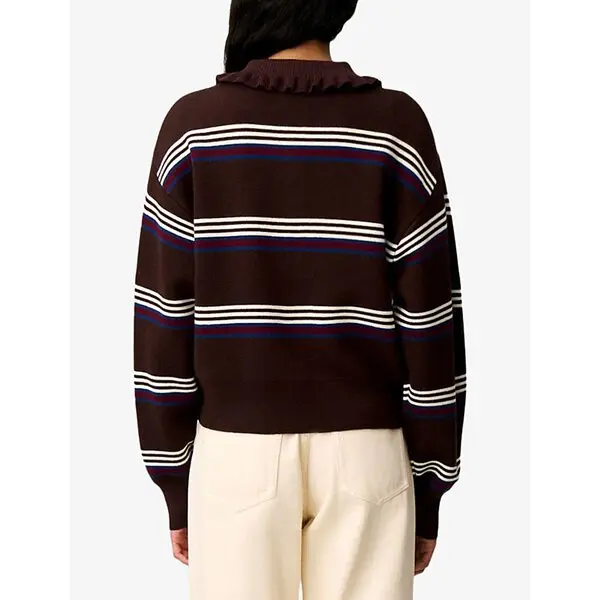 Claudie Pierlot Striped Relaxed-fit Knitted Cardigan