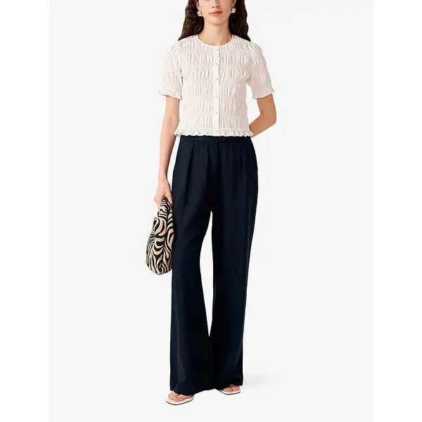 OMNES Pearl Wide-leg Linen-blend Trousers
