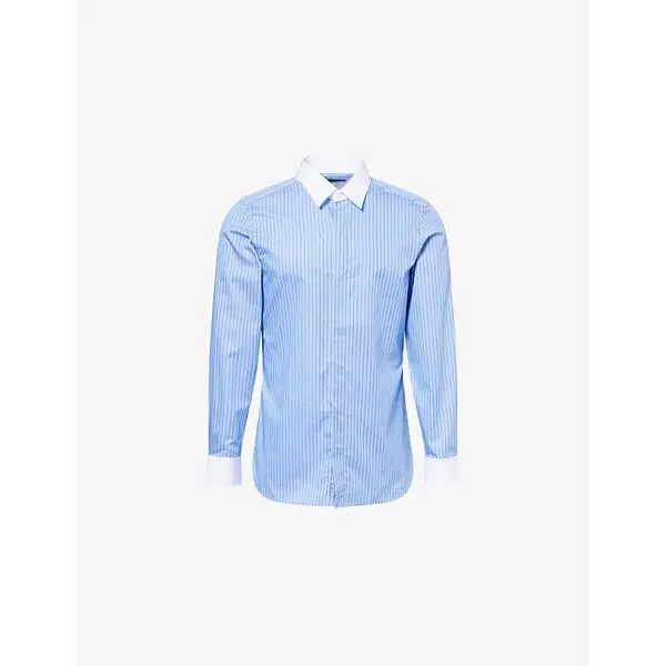 TOM FORD Stripe Contrast Cotton Shirt