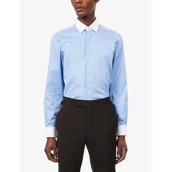 TOM FORD Stripe Contrast Cotton Shirt