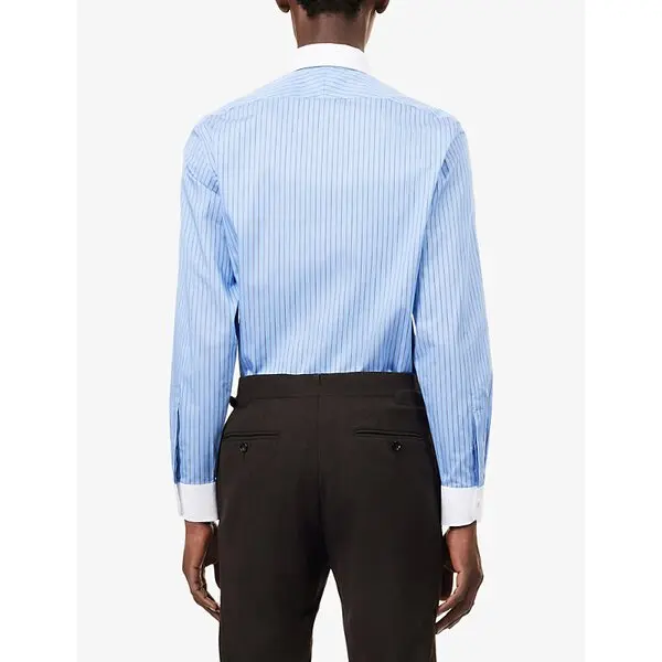 TOM FORD Stripe Contrast Cotton Shirt