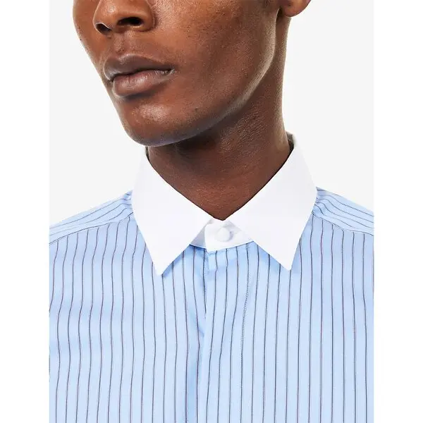 TOM FORD Stripe Contrast Cotton Shirt