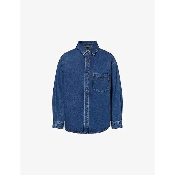 Emporio Armani Logo-embroidered Cotton Denim Overshirt Xxl