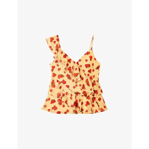 OMNES Francie Chiffon Top With Graphic Print