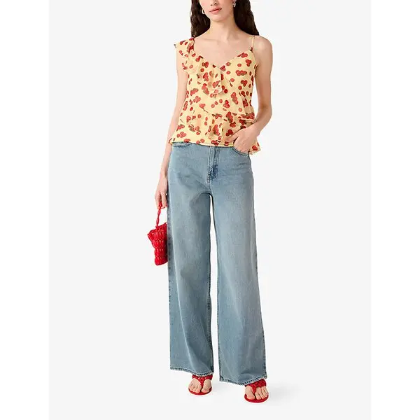 OMNES Francie Chiffon Top With Graphic Print