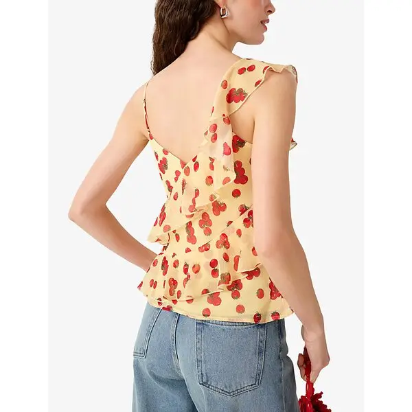 OMNES Francie Chiffon Top With Graphic Print