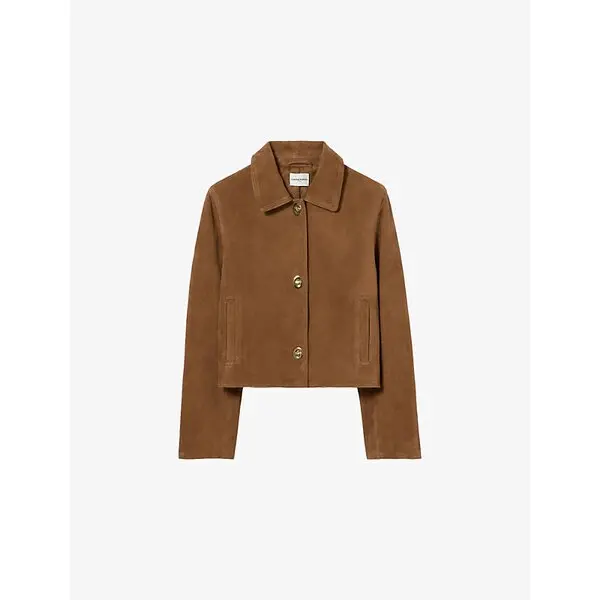 Claudie Pierlot Cropped Suede Jacket