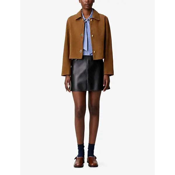 Claudie Pierlot Cropped Suede Jacket