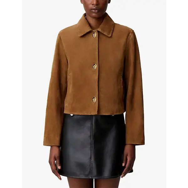 Claudie Pierlot Cropped Suede Jacket